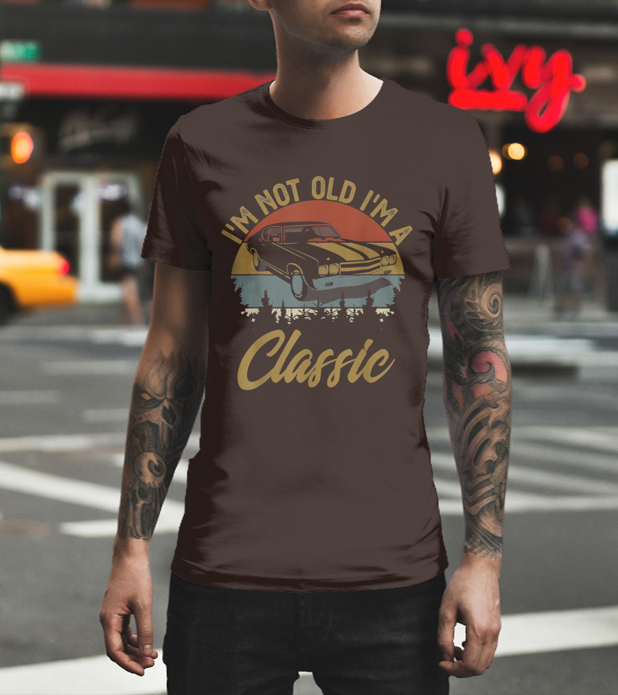 I'm Not Old I'm A Classic Vintage Car Retro Sunset Forest T-Shirt