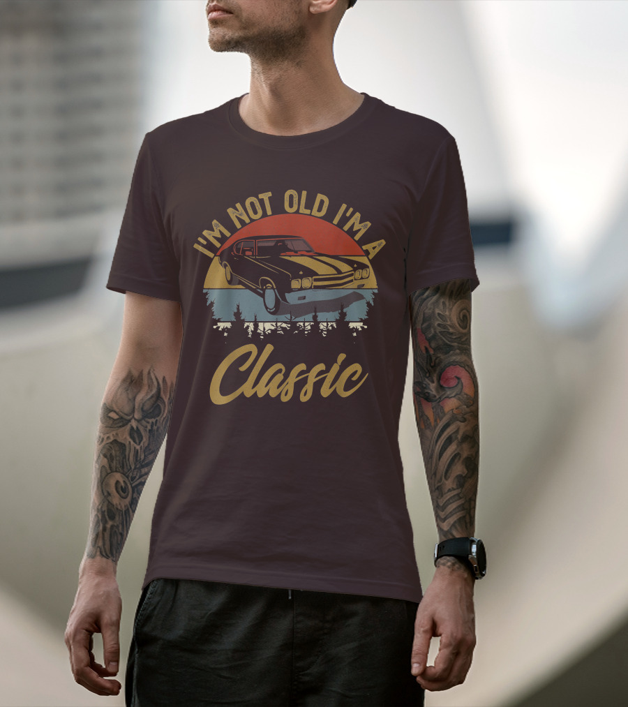 I'm Not Old I'm A Classic Vintage Car Retro Sunset Forest T-Shirt