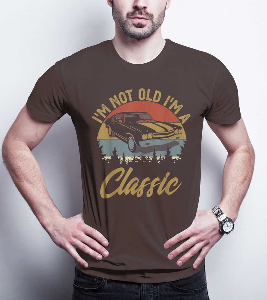 I'm Not Old I'm A Classic Vintage Car Retro Sunset Forest T-Shirt