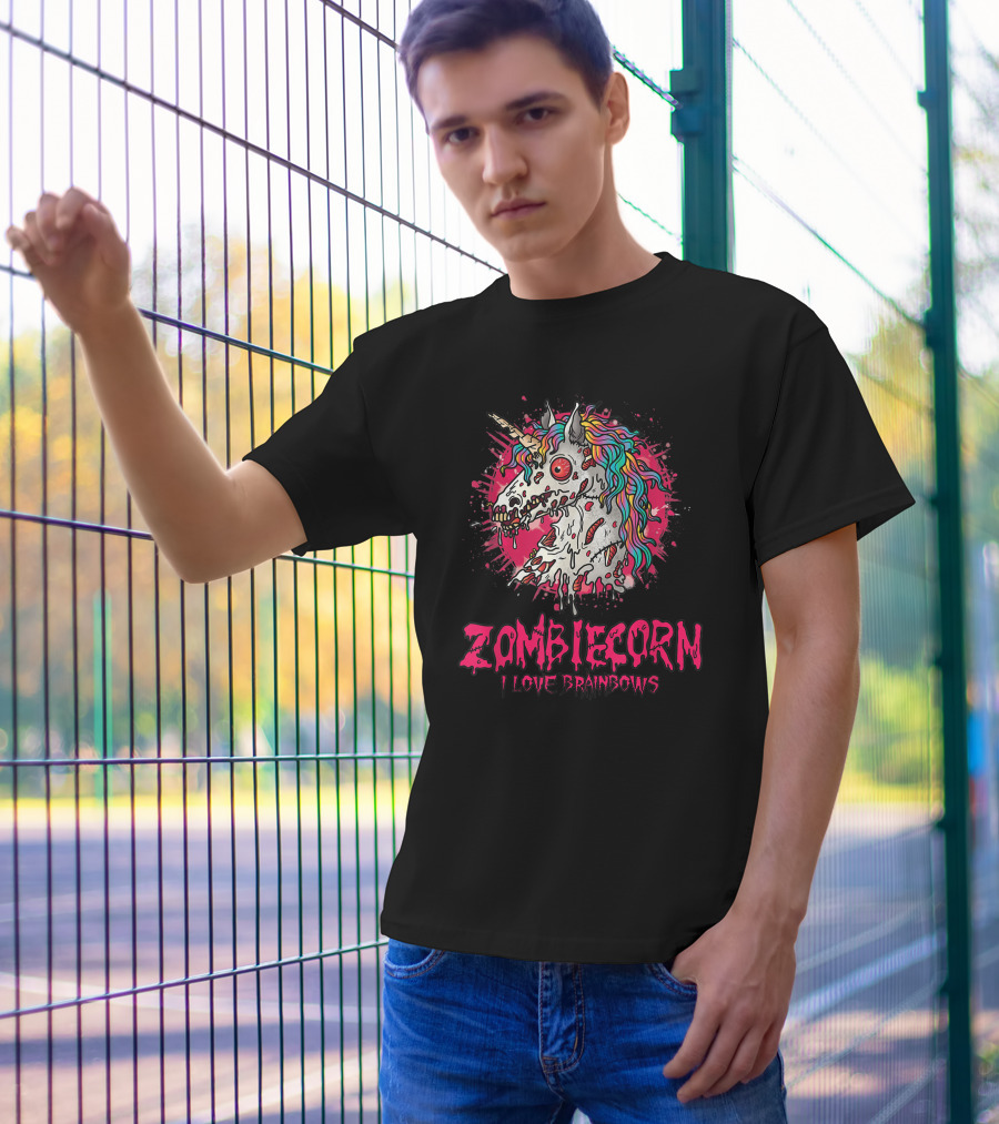 Zombicorn I Love Brainbows Halloween Zombie Unicorn T-Shirt