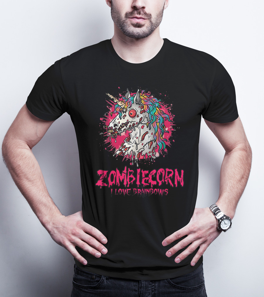 Zombicorn I Love Brainbows Halloween Zombie Unicorn T-Shirt