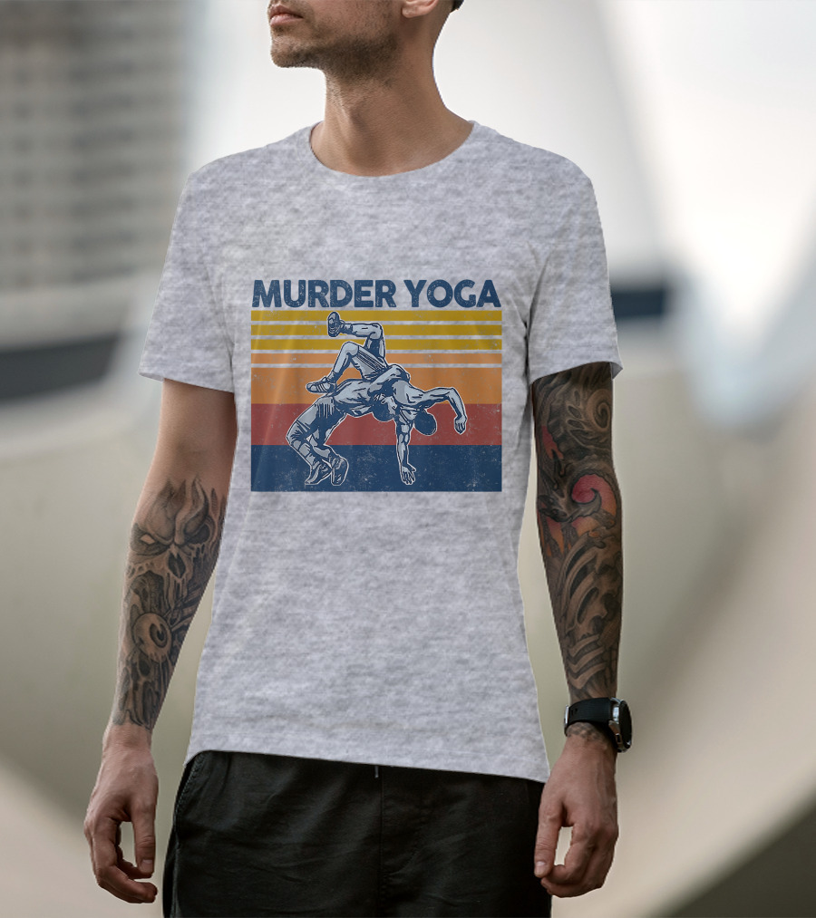 Murder Yoga Funny Vintage Brazilian Jiu Jitsu Wrestling T-Shirt