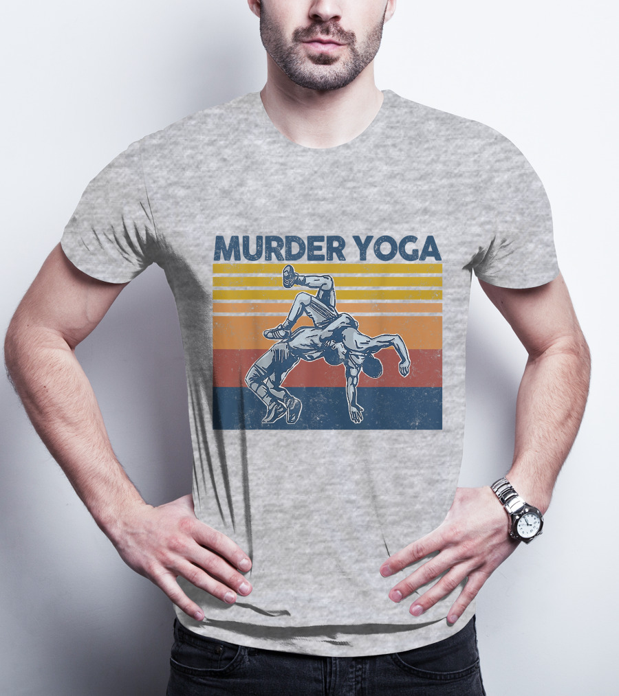 Murder Yoga Funny Vintage Brazilian Jiu Jitsu Wrestling T-Shirt