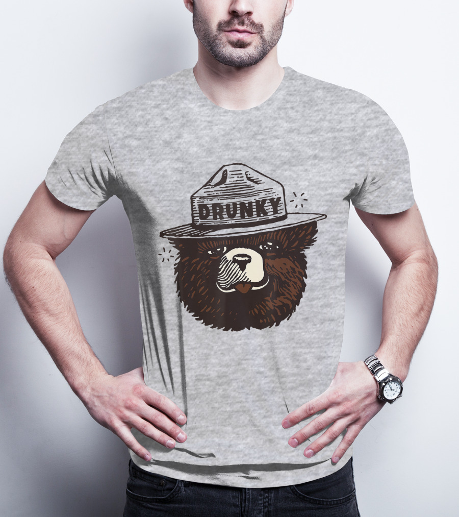 Drunky The Bear With Hat T-Shirt