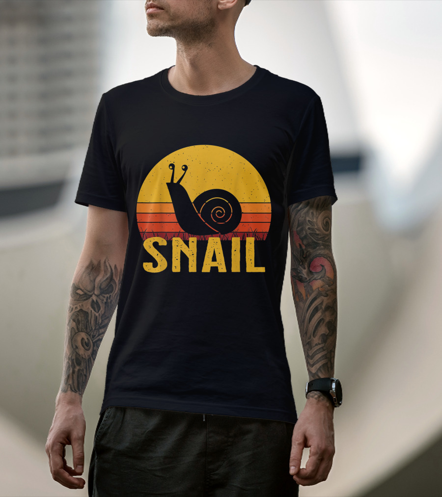 Snail Retro Sunset T-Shirt