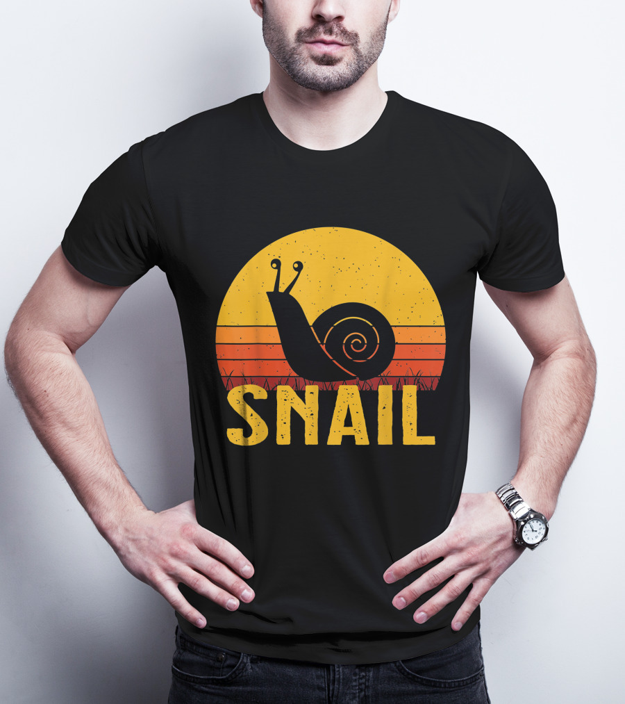 Snail Retro Sunset T-Shirt