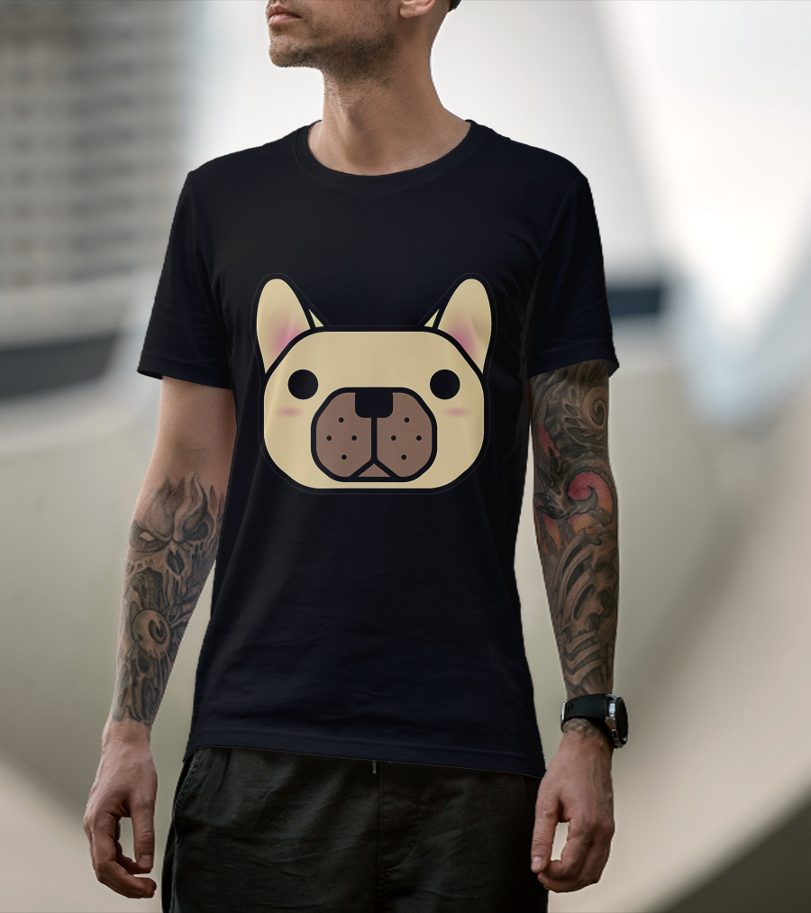 French Bulldog And Friends Cute Cartoon Face T-Shirt