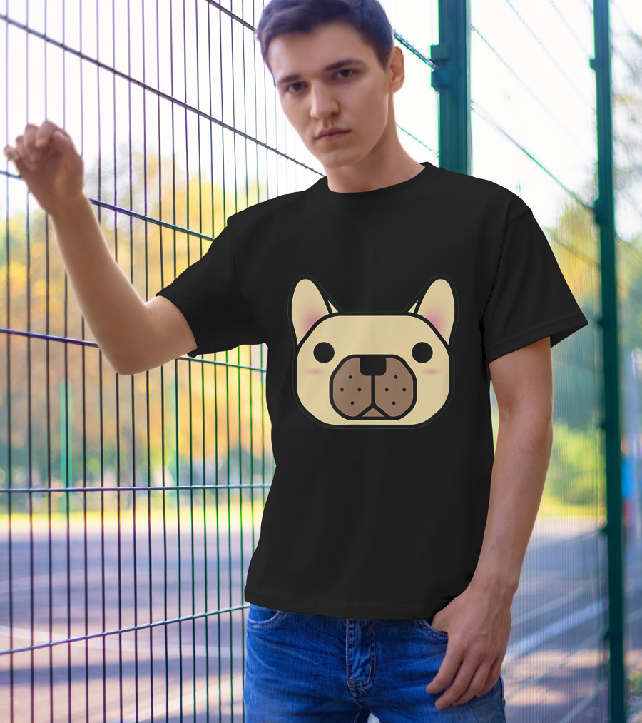 French Bulldog And Friends Cute Cartoon Face T-Shirt