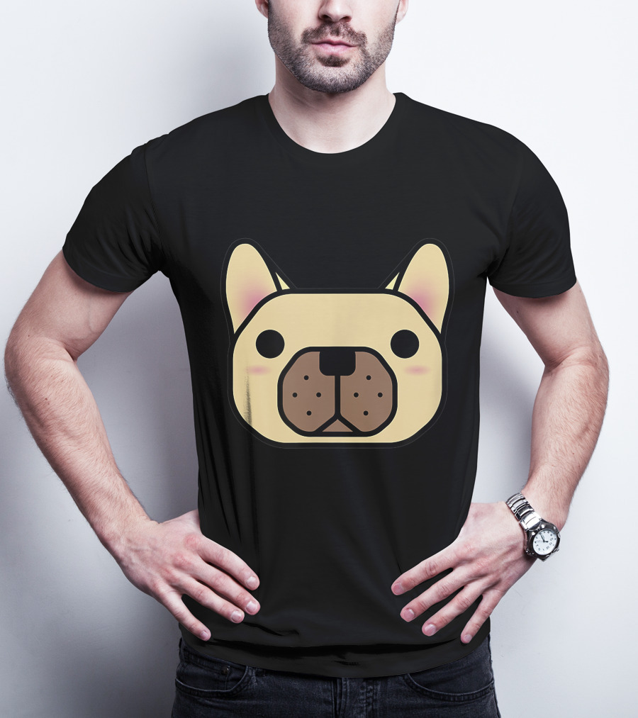 French Bulldog And Friends Cute Cartoon Face T-Shirt