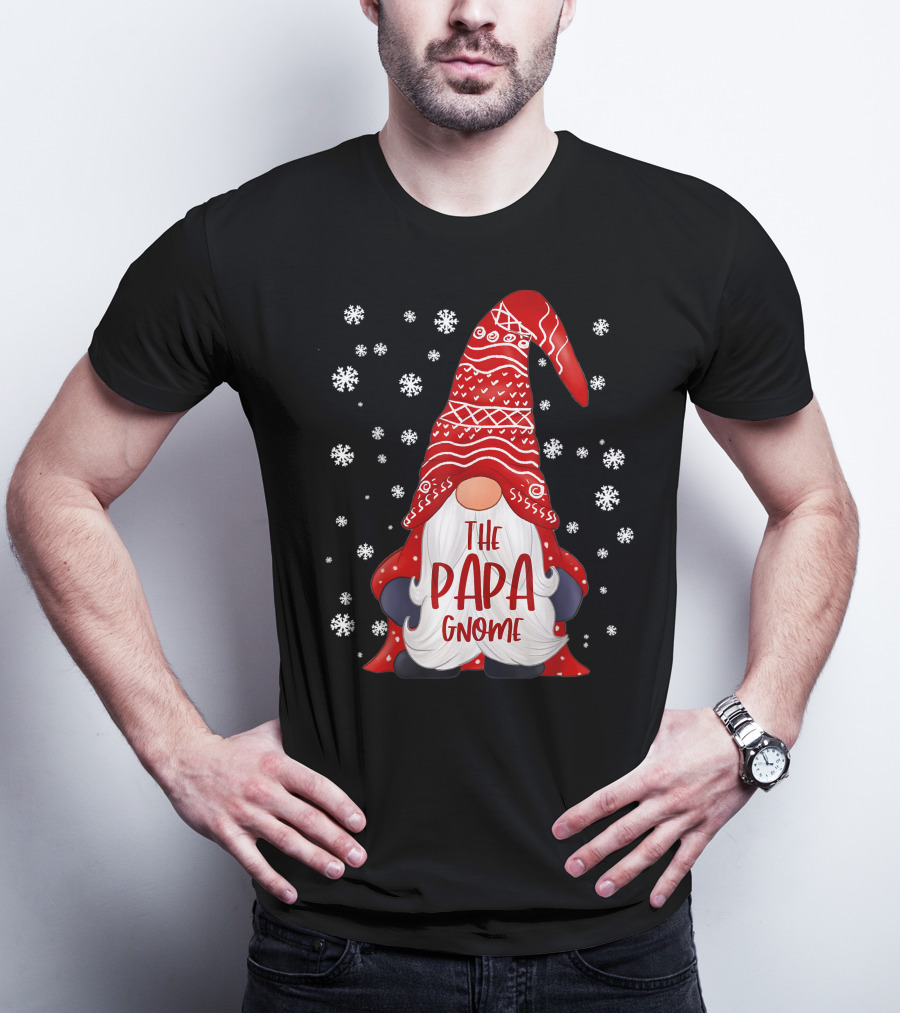 The Papa Gnome Snowflakes Funny Family T-Shirt