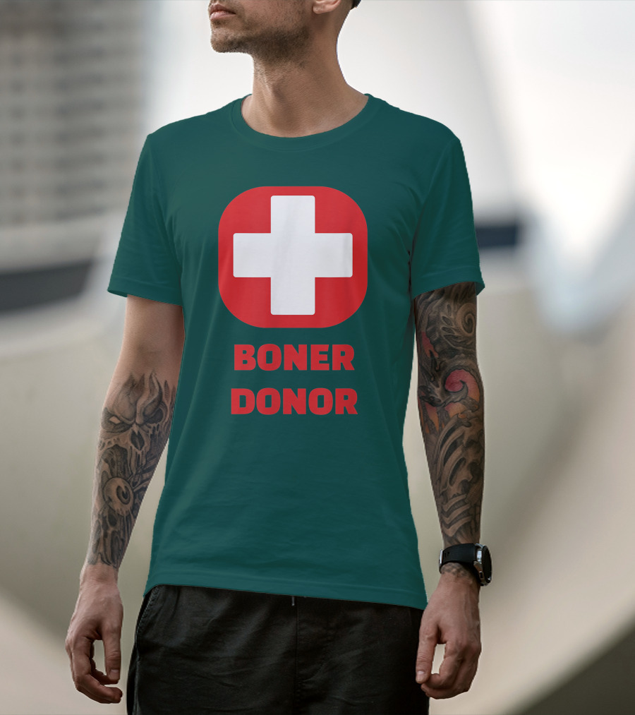 Boner Donor Funny Red Cross T-Shirt