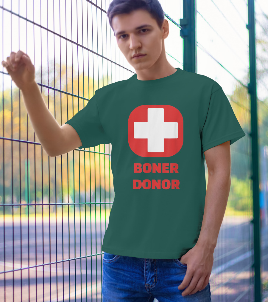 Boner Donor Funny Red Cross T-Shirt
