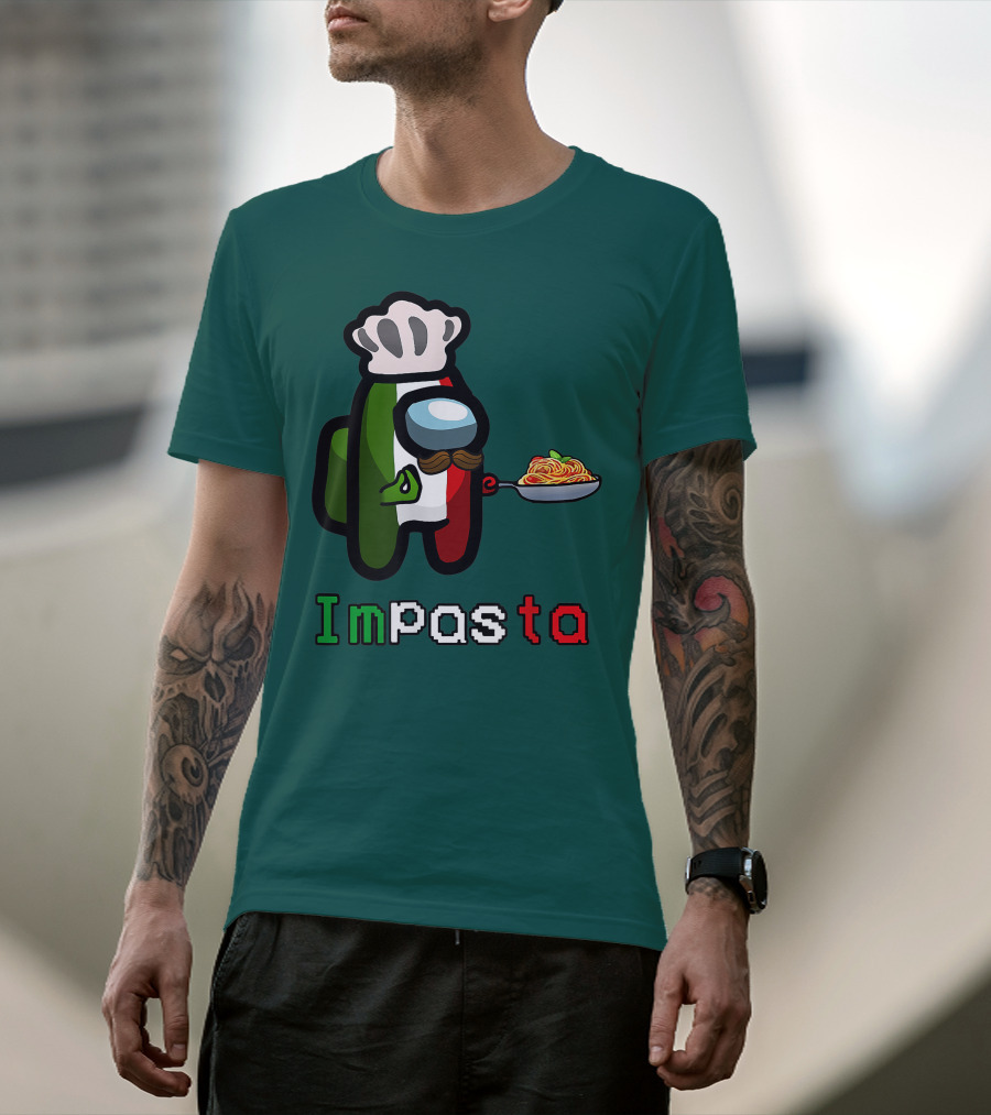 Impostor Pasta Impasta Among Us Chef Italian Tricolor Spaghetti T-Shirt