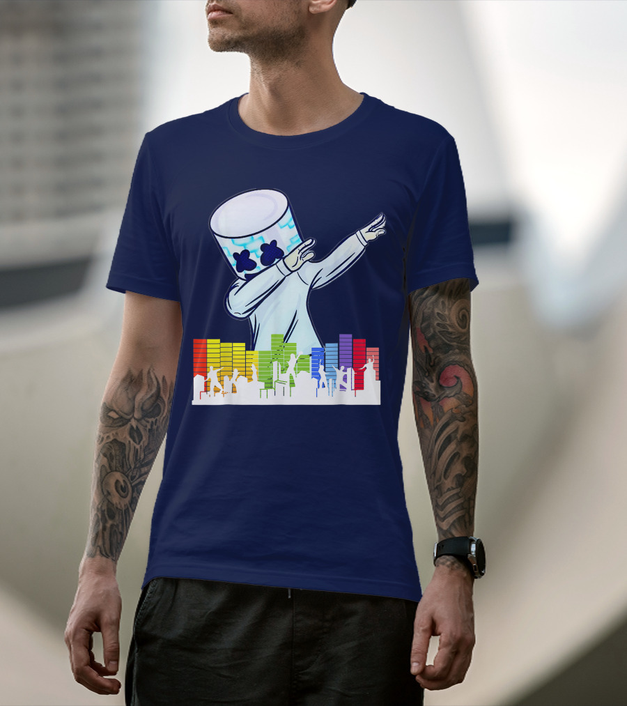 All I Want For Christmas Is Marshmallow DJ Dance Love Mello Dabbing Music Equalizer T-Shirt