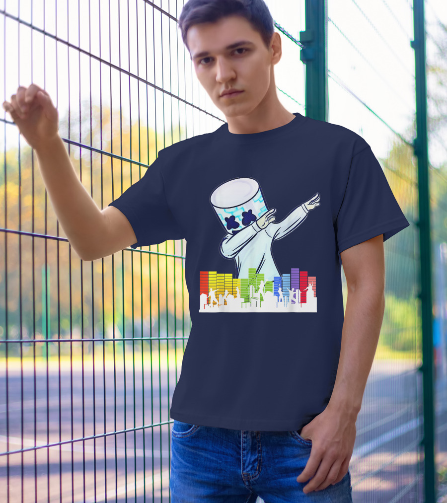 All I Want For Christmas Is Marshmallow DJ Dance Love Mello Dabbing Music Equalizer T-Shirt