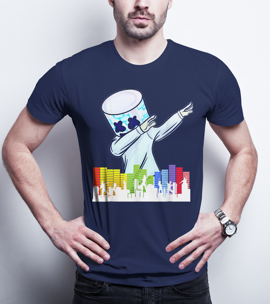 All I Want For Christmas Is Marshmallow DJ Dance Love Mello Dabbing Music Equalizer T-Shirt