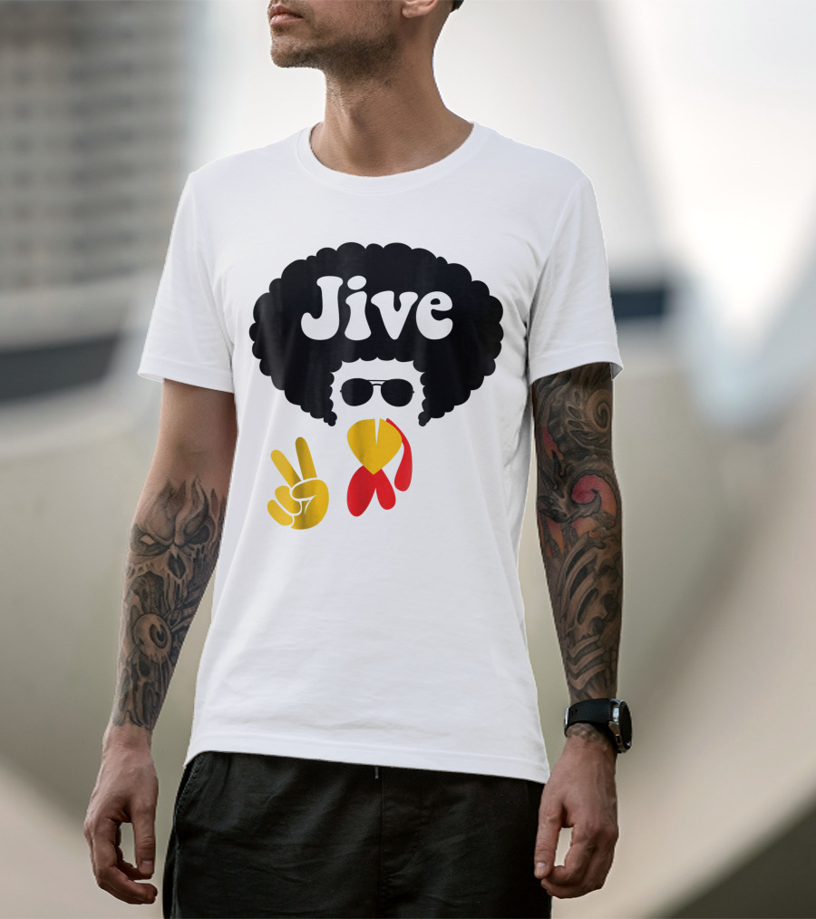 Jive Turkey Face Peace Sign T-Shirt