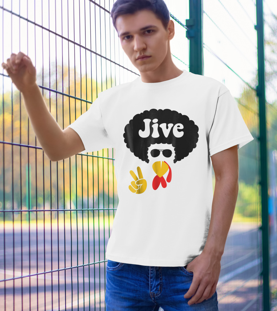 Jive Turkey Face Peace Sign T-Shirt