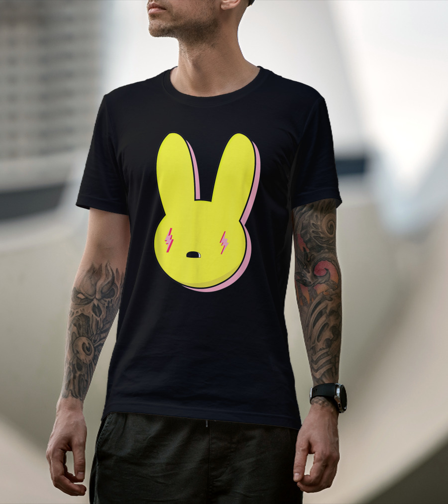 Funny Yellow Rabbit With Lightning Eyes T-Shirt