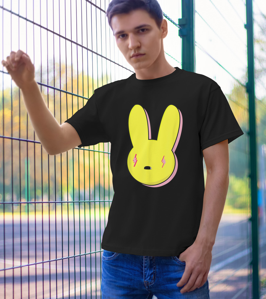 Funny Yellow Rabbit With Lightning Eyes T-Shirt
