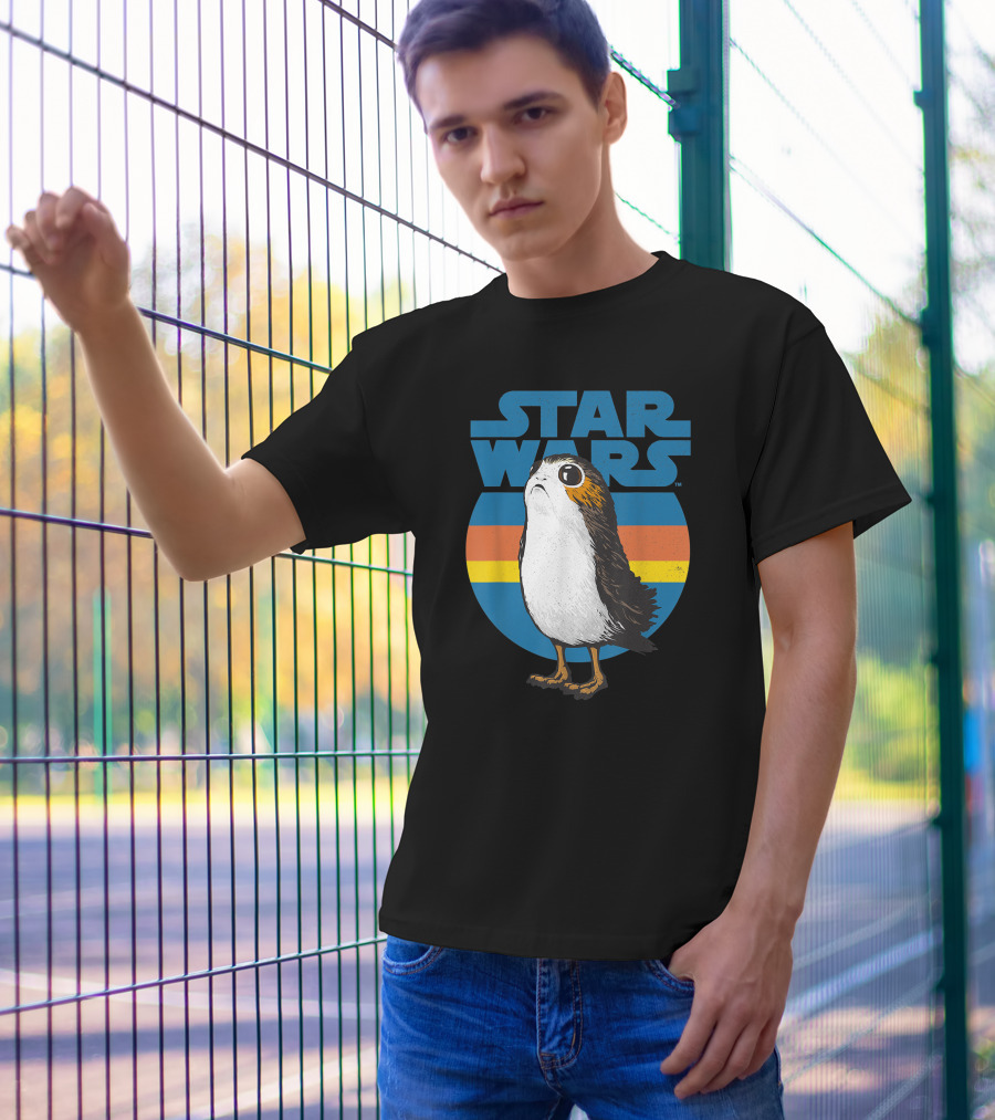 Star Wars Porg Retro Stripes T-Shirt