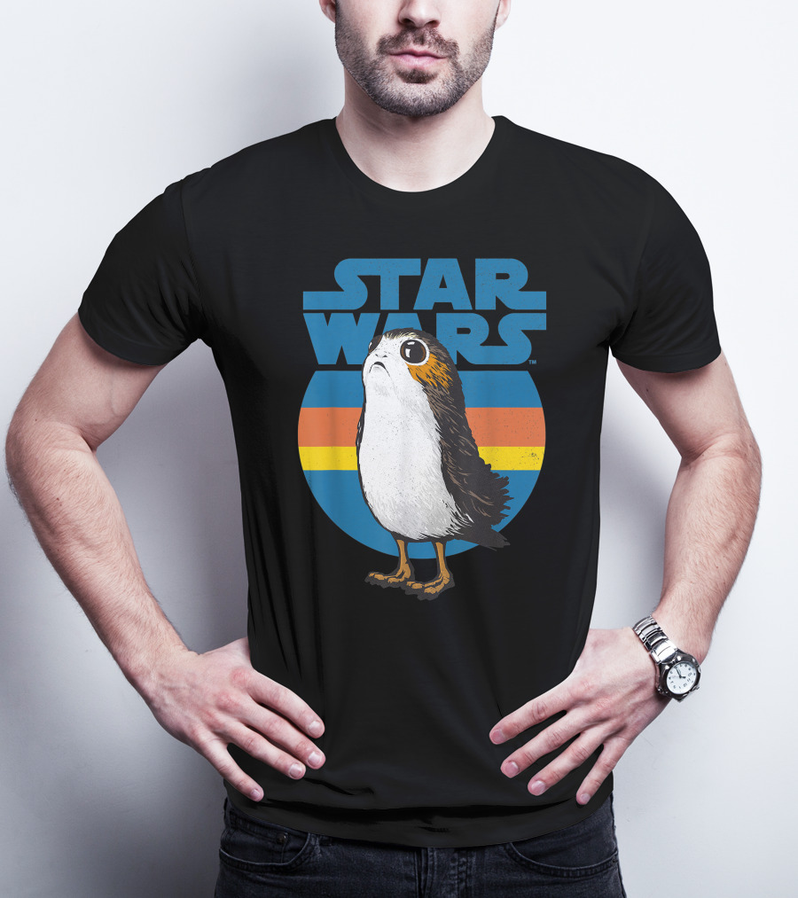 Star Wars Porg Retro Stripes T-Shirt