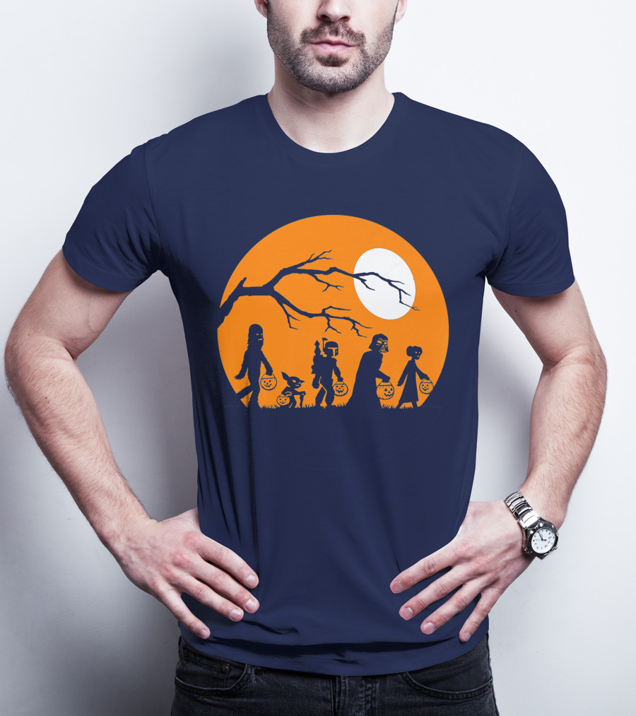 Star Wars Halloween Characters Trick Or Treat Moon T-Shirt
