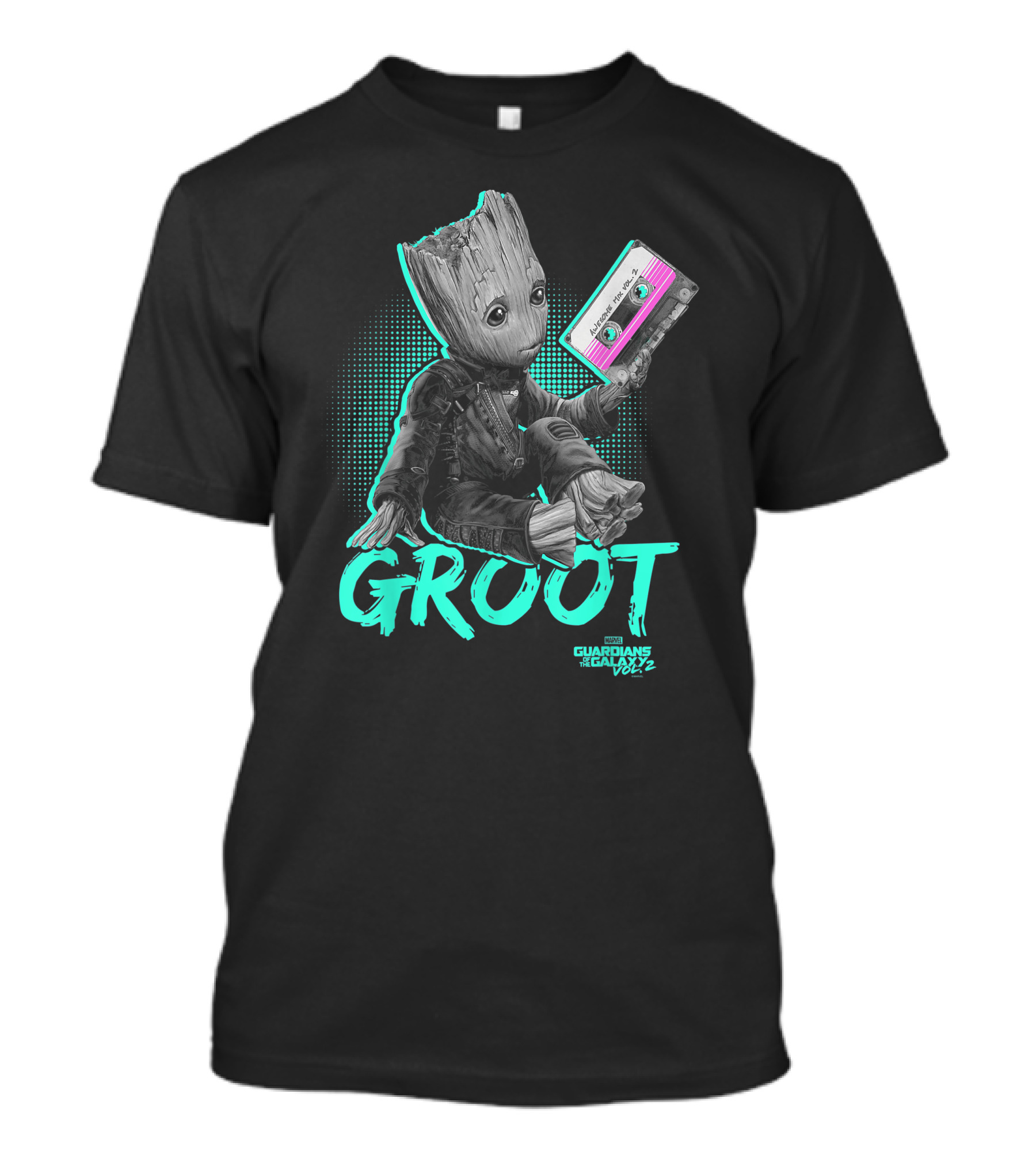 Groot Guardians Of The Galaxy Vol. 2 Baby Neon Tape T-Shirt