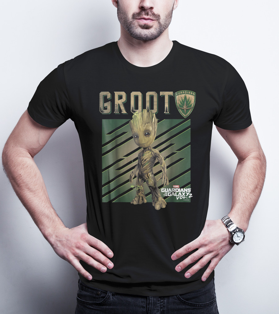 Marvel Guardians Of The Galaxy Vol. 2 Baby Groot Guardians Shield T-Shirt