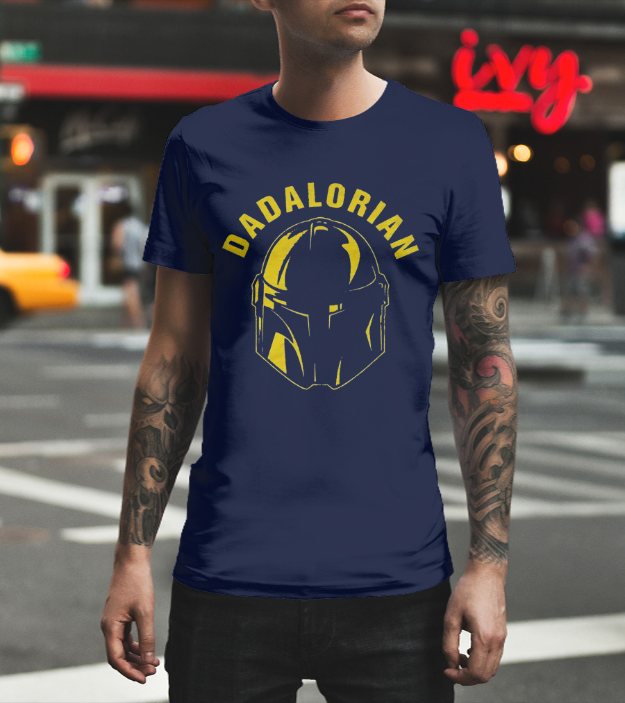 Dadalorian Star Wars Mandalorian Helmet Design For Dads T-Shirt