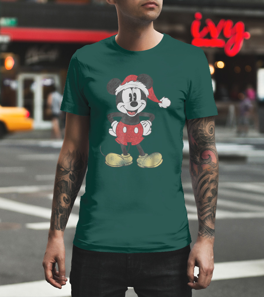 Vintage Disney Santa Mickey Mouse Classic T-Shirt
