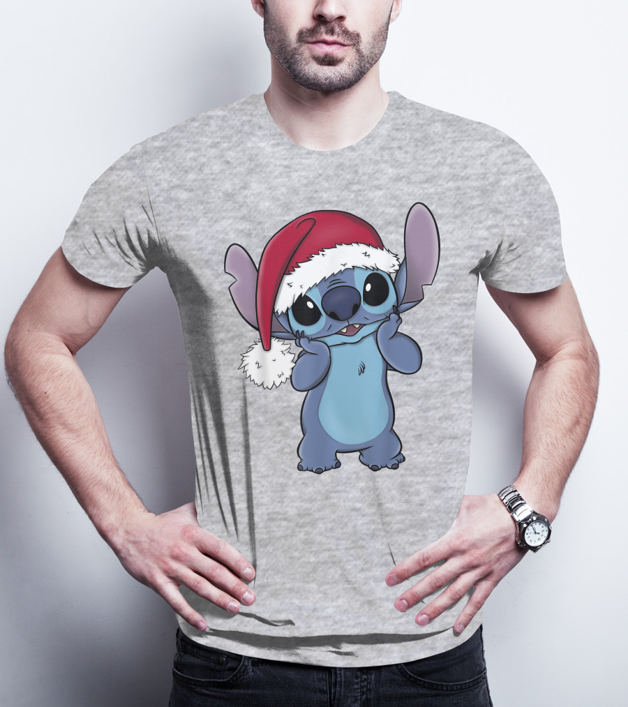 Lilo And Stitch Disney Christmas Santa Hat Stitch T-Shirt