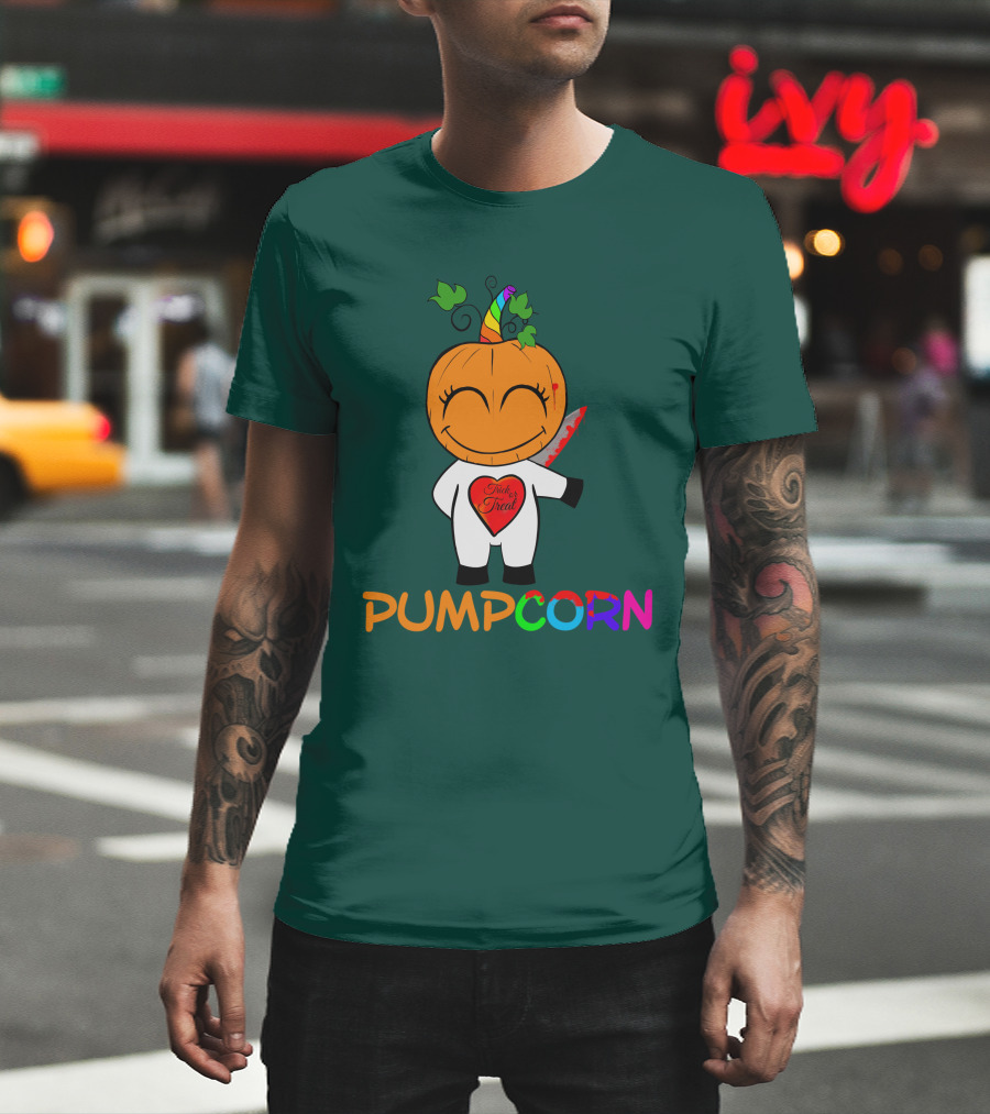 Pumpcorn Trick Or Treat Pumpkin Unicorn T-Shirt
