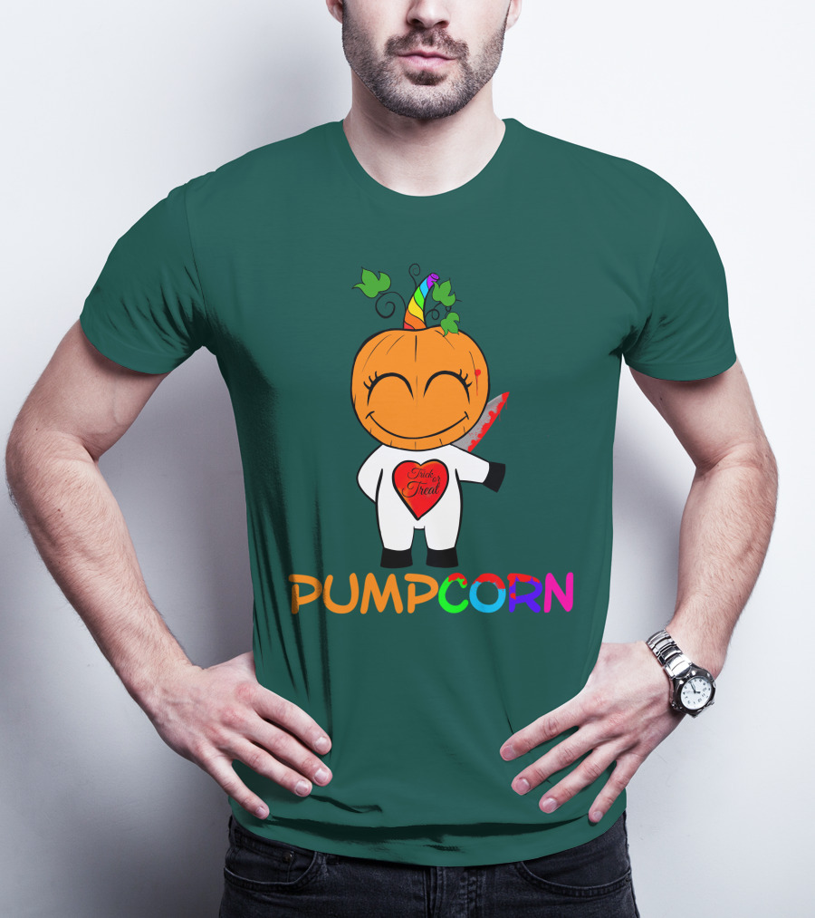 Pumpcorn Trick Or Treat Pumpkin Unicorn T-Shirt