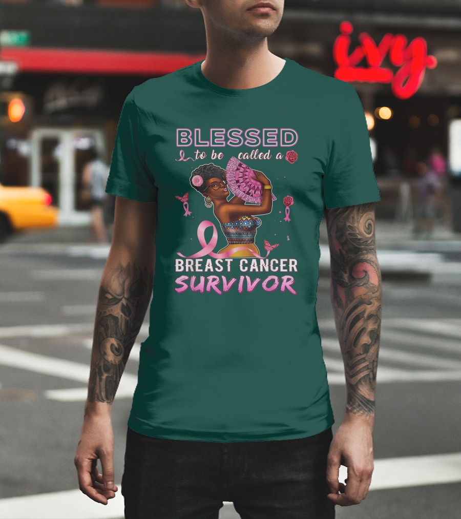 BLESSED To Be Called A BREAST CANCER SURVIVOR African American T-Shirt