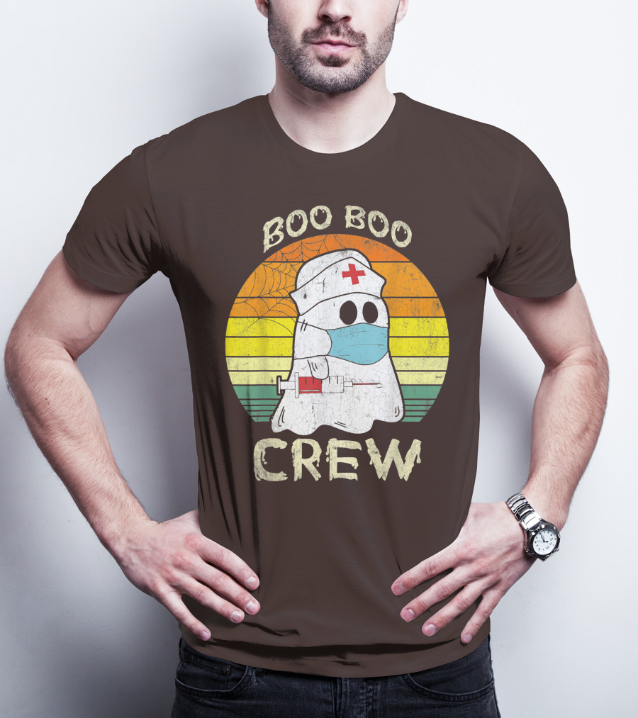 Boo Boo Crew Ghost Nurse With Mask And Syringe T-Shirt