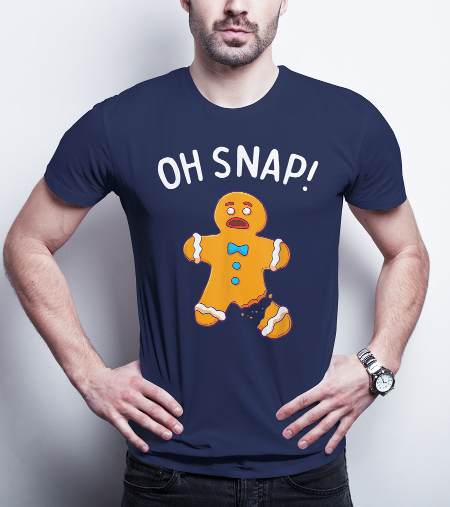 Gingerbread Man Oh Snap Funny Christmas Cookie Baking T-Shirt
