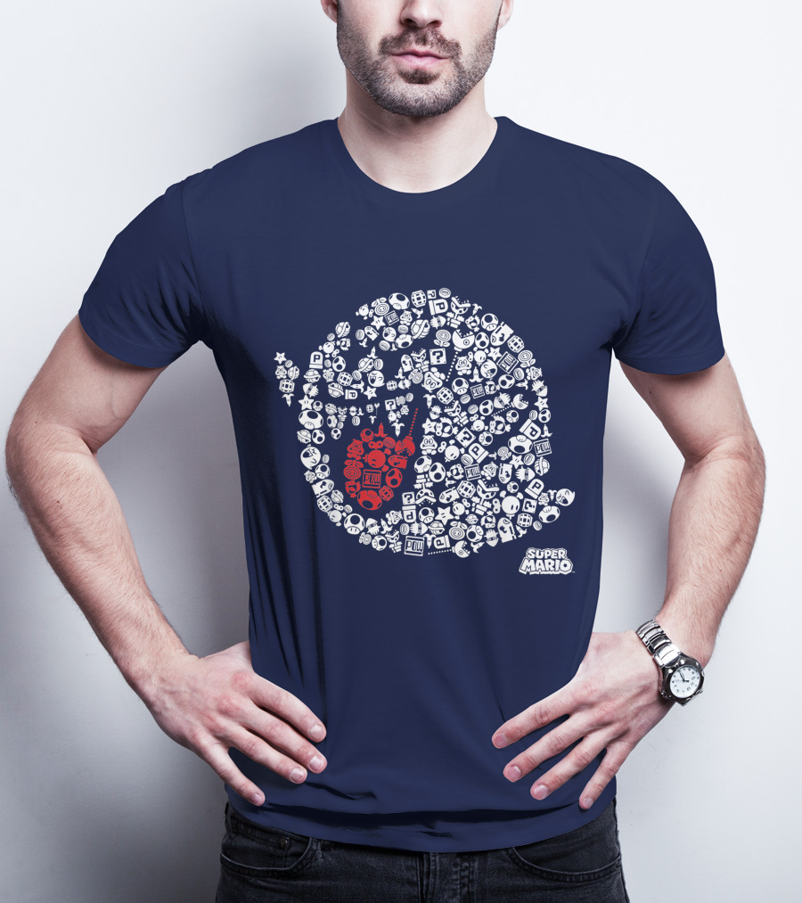 Super Mario Boo Icon With Game Elements T-Shirt