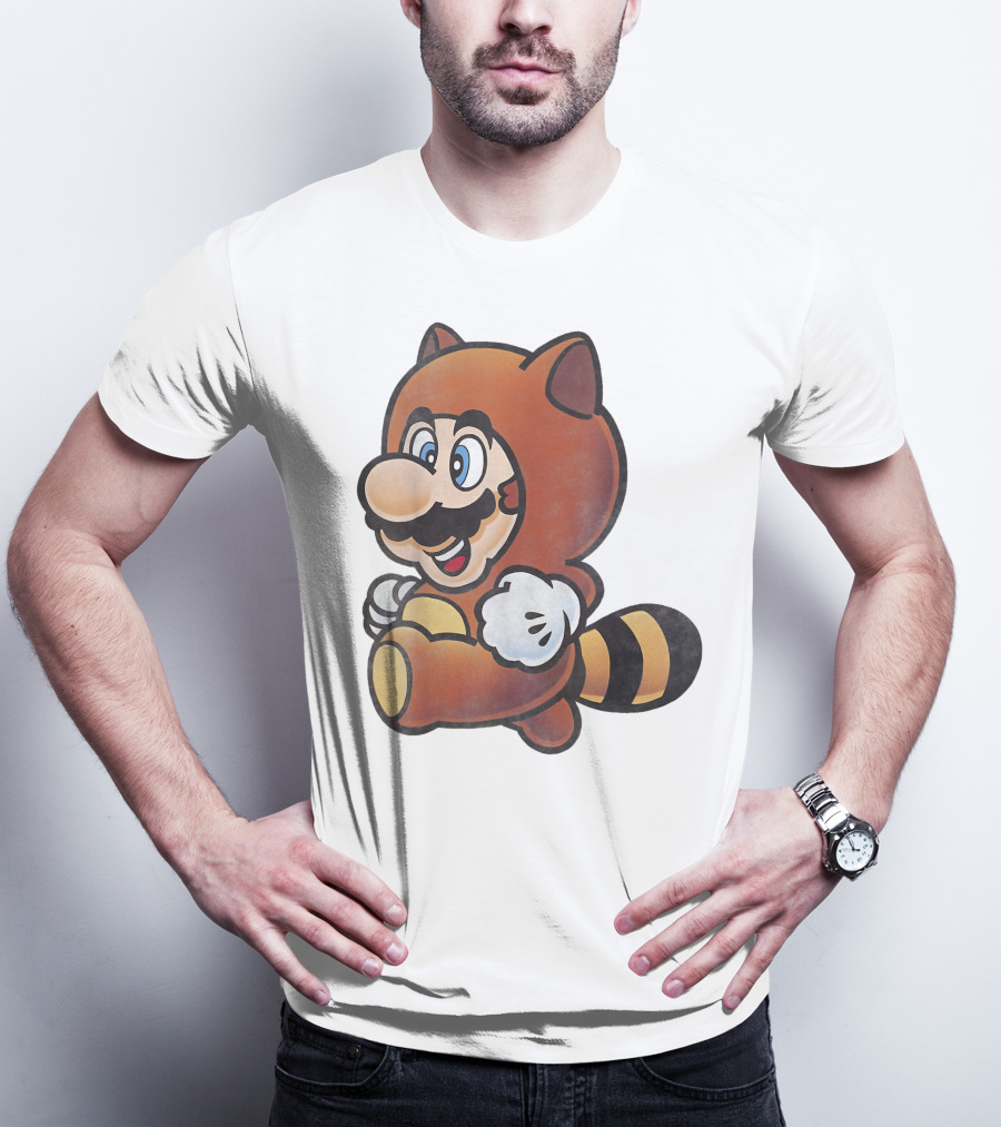 Super Mario Bros Tanooki Mario Power-Up Suit Character T-Shirt
