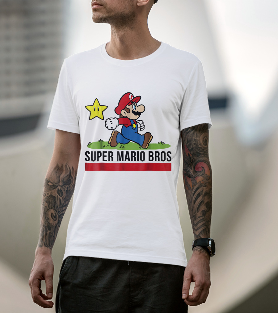 Super Mario Bros Star Walking Fun Iconic T-Shirt