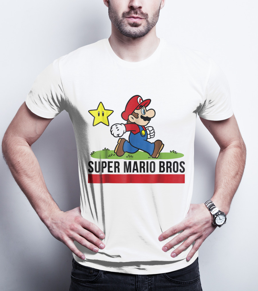 Super Mario Bros Star Walking Fun Iconic T-Shirt