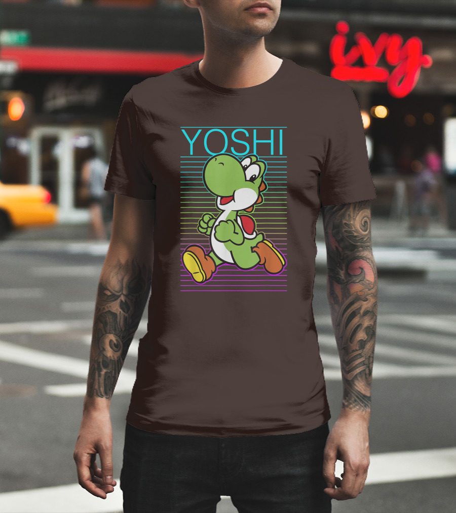 Yoshi Retro Gradient Fade Super Mario T-Shirt