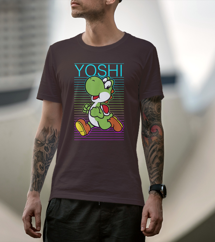 Yoshi Retro Gradient Fade Super Mario T-Shirt