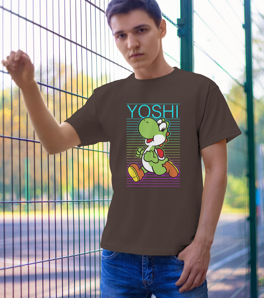 Yoshi Retro Gradient Fade Super Mario T-Shirt