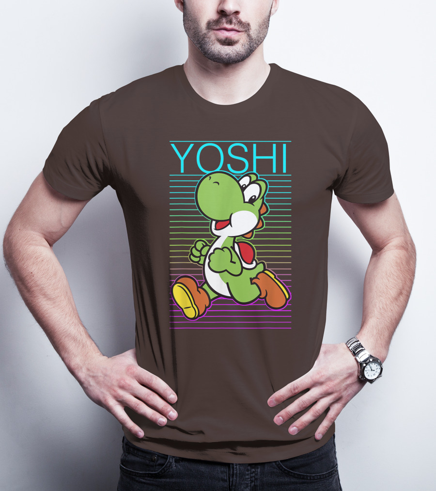 Yoshi Retro Gradient Fade Super Mario T-Shirt