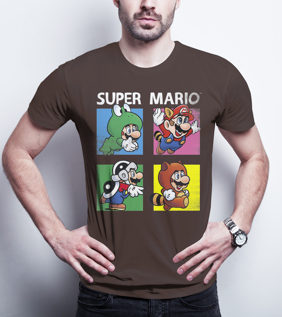 Super Mario Frog Tanooki Hammer Raccoon Costumes T-Shirt