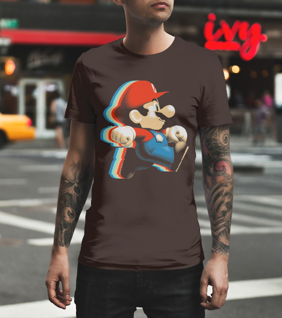 Funny Super Mario Comic Style Mario Run Premium Holidays Retro Gaming T-Shirt