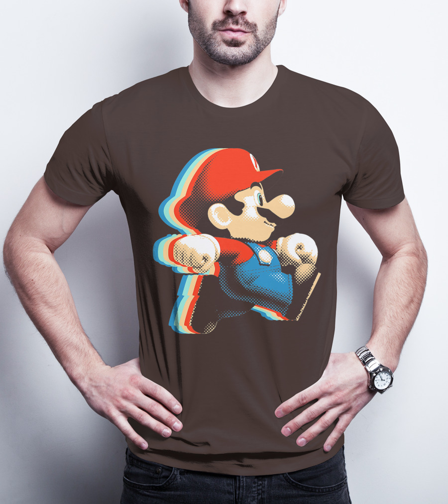 Funny Super Mario Comic Style Mario Run Premium Holidays Retro Gaming T-Shirt