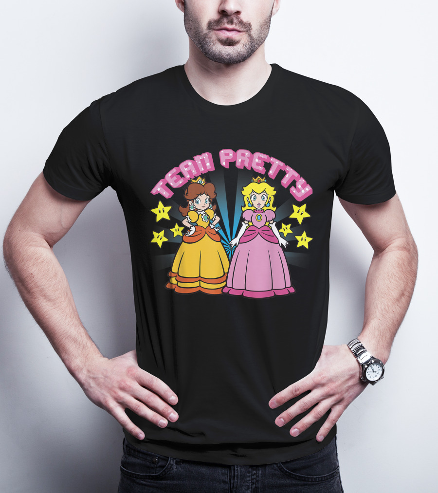 Super Mario Princess Peach And Daisy Team Pretty Stars T-Shirt