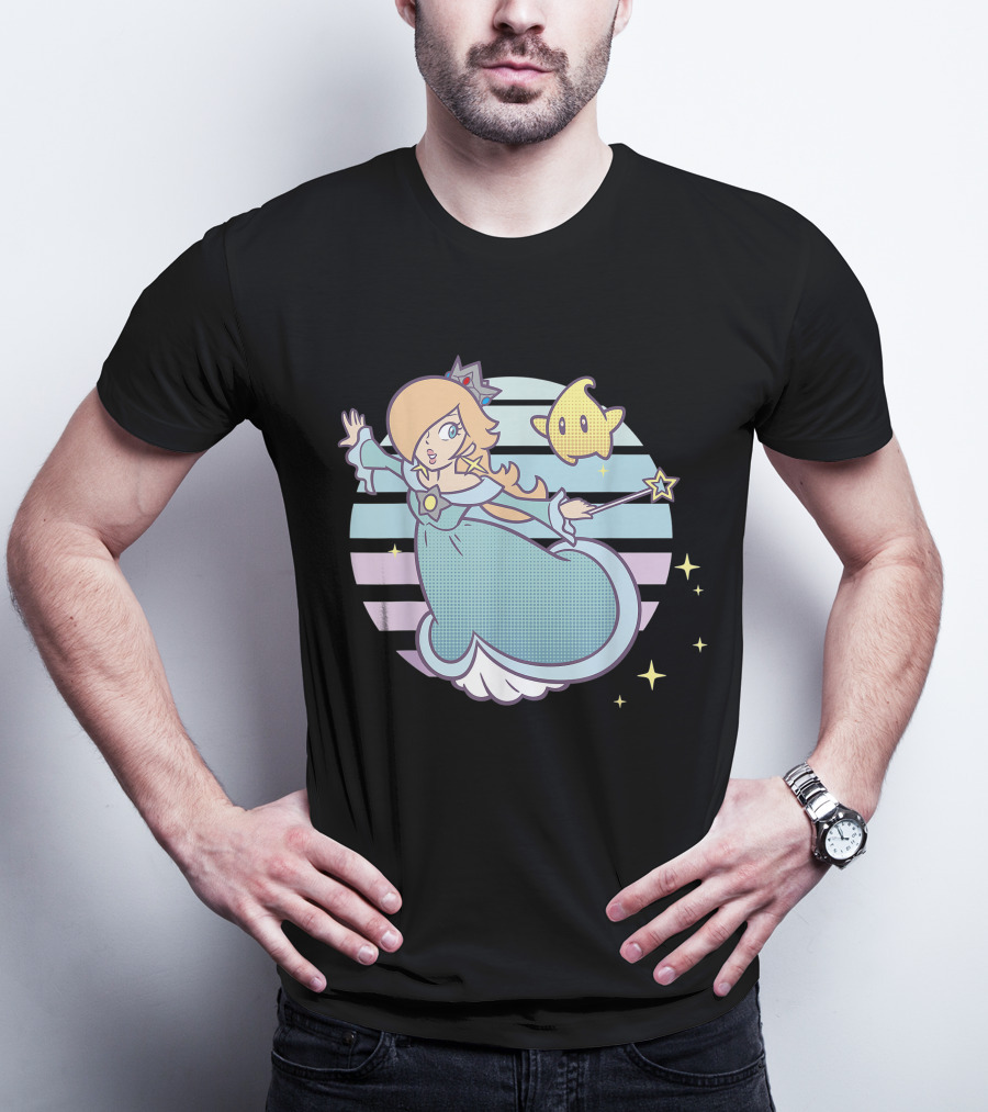 Super Mario Rosalina Luma Pastel Stripes Stars T-Shirt